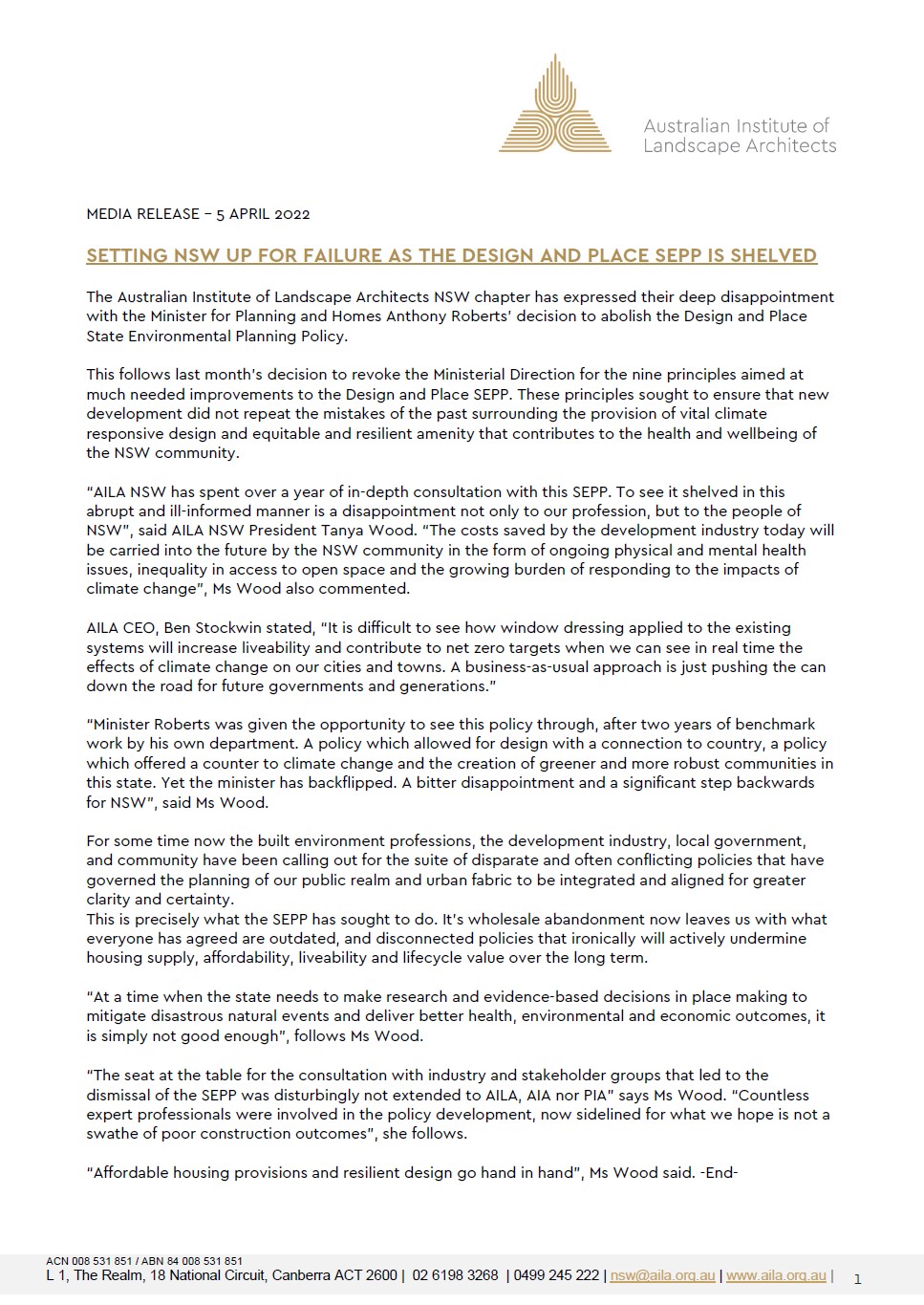 NSW Media Release: 6.04.22: Setting Up NSW for Failure as the Design ...